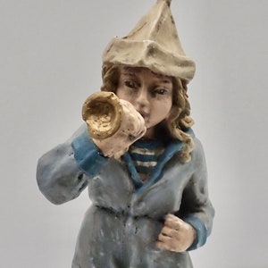Possibly Paper Mache Girl Figure Blowing Trumpet Looks Really Old - Etsy