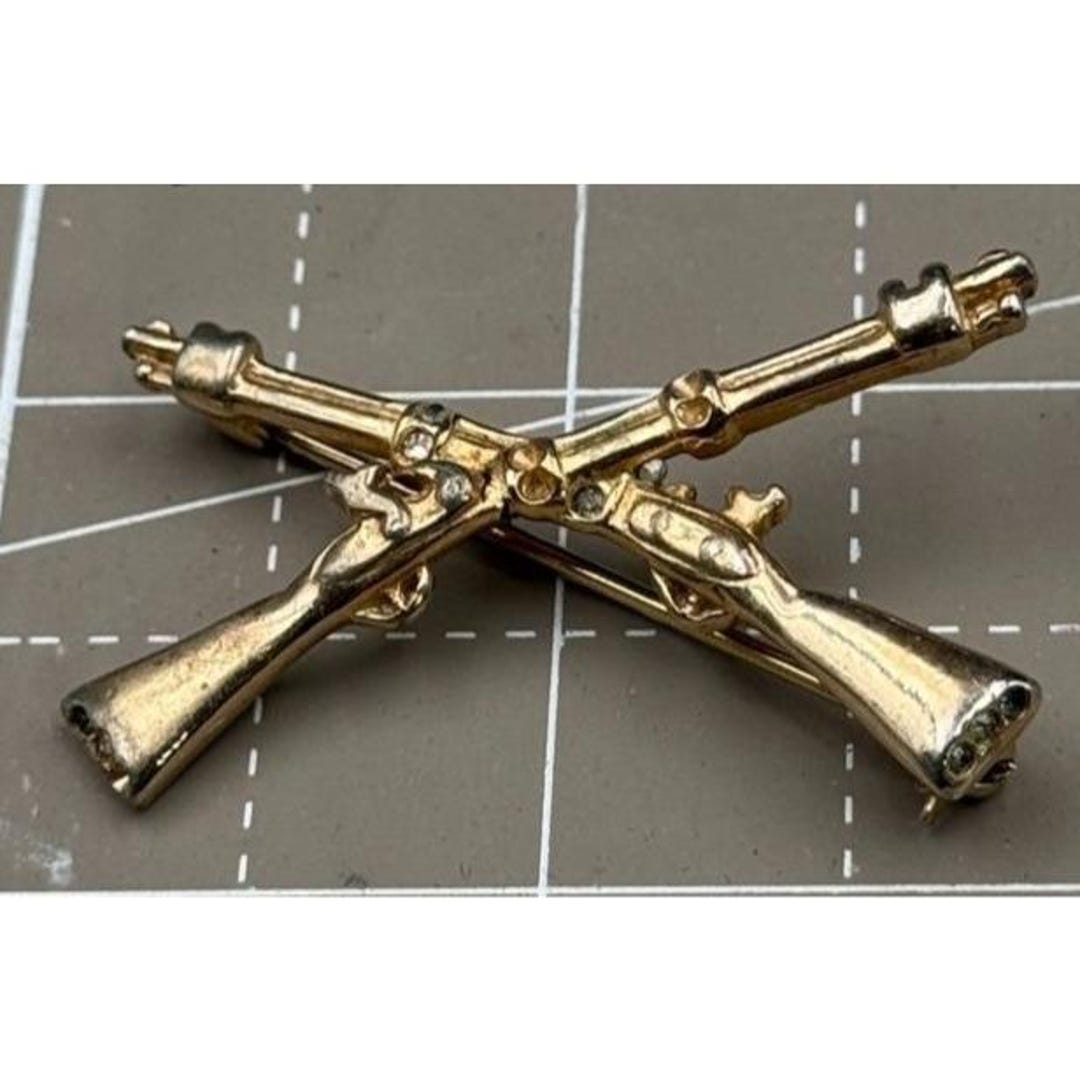 Rare REJA Vintage WWII Infantry Officer Crossed Rifle Brooch READ - Etsy