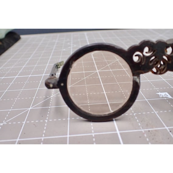 Vintage Chinese Eyeglasses Horn or Resin Carved Rims … - Gem