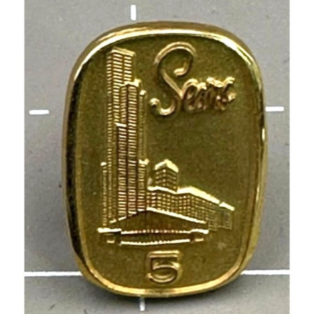 Sears Employee 5 Year Recognition Pin 10K Yellow Gold Filled - Etsy