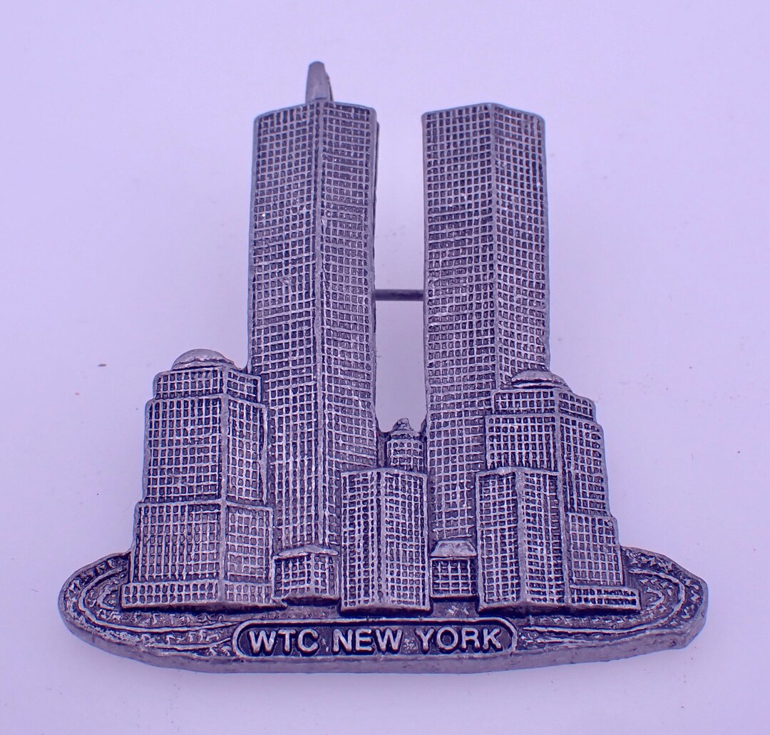 Vintage WTC World Trade Center Mirrored Skyline Brooch - Etsy