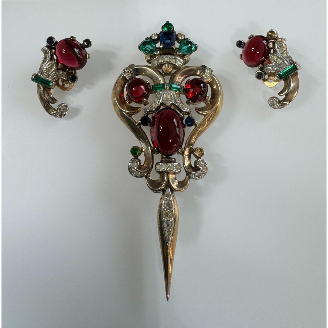 Rare Alfred Philippe Trifari Sterling Talisman Scepter Fur Clip ...