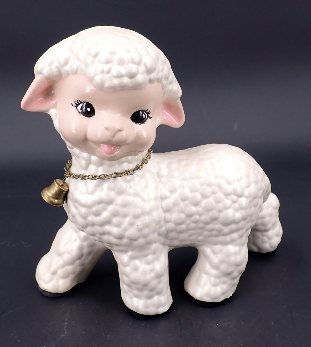Vintage Hand Made Ceramic Lamb Figurine Pearlescent Glaze - Etsy