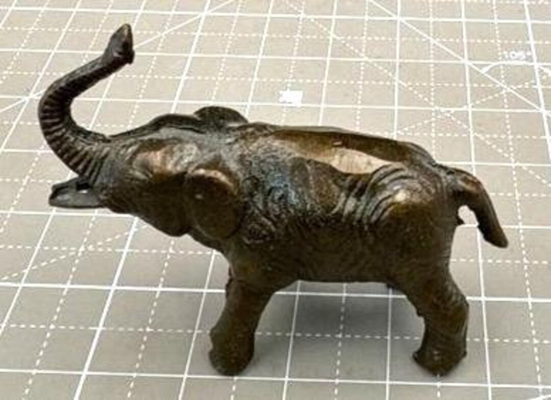 Antique Crude Bronze Elephant Figurine Rustic Decor - Etsy