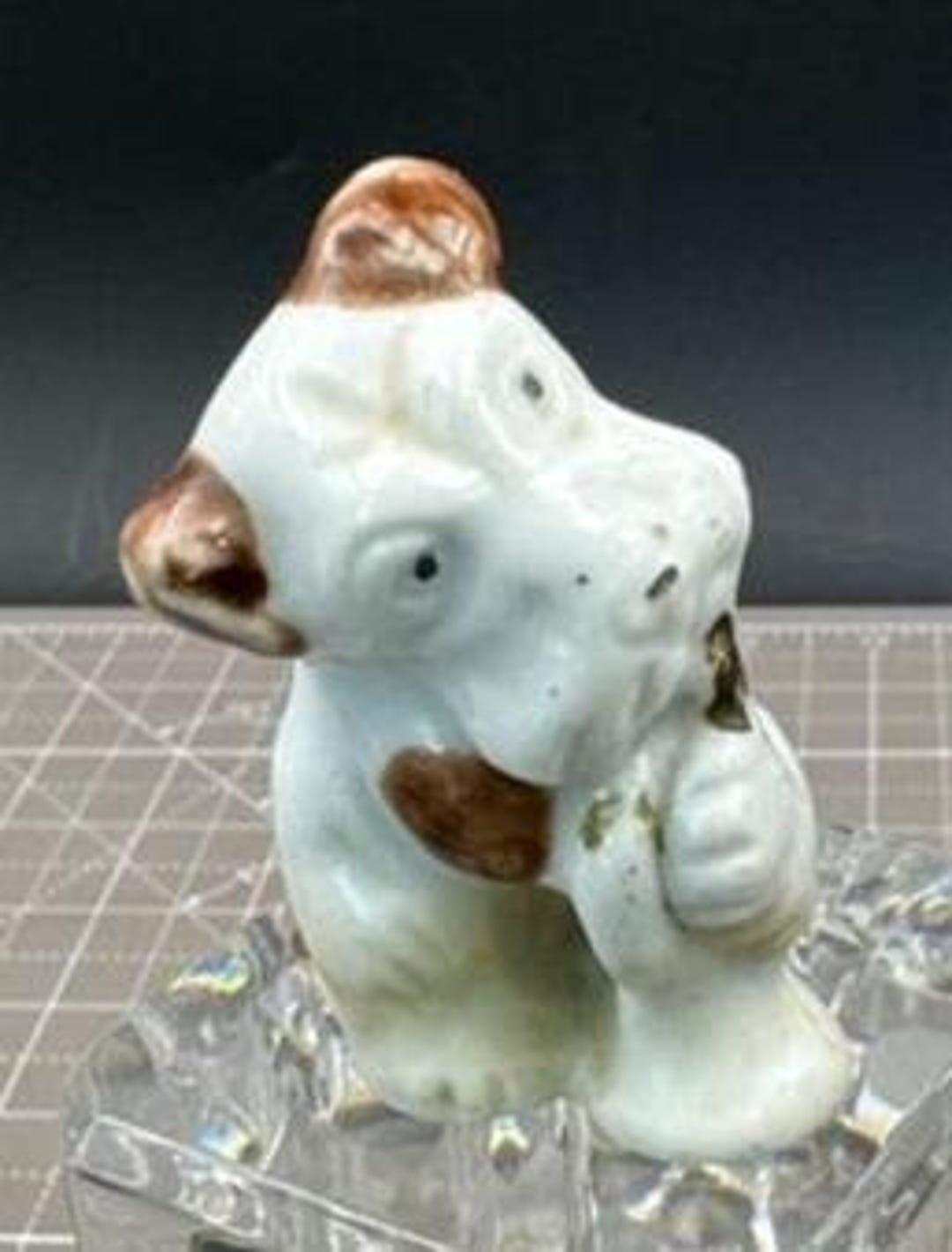 Vintage Ceramic Dog Figurine Brown & White Playing Clarinet Japan - Etsy
