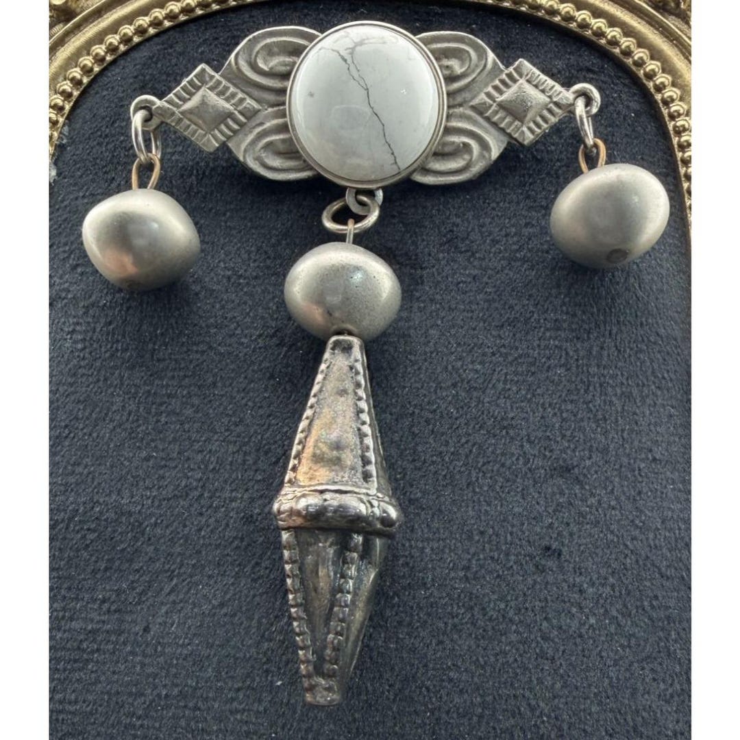 Vintage Brooch Kate Hines Modernist Dangle Silver Tone Signed - Etsy