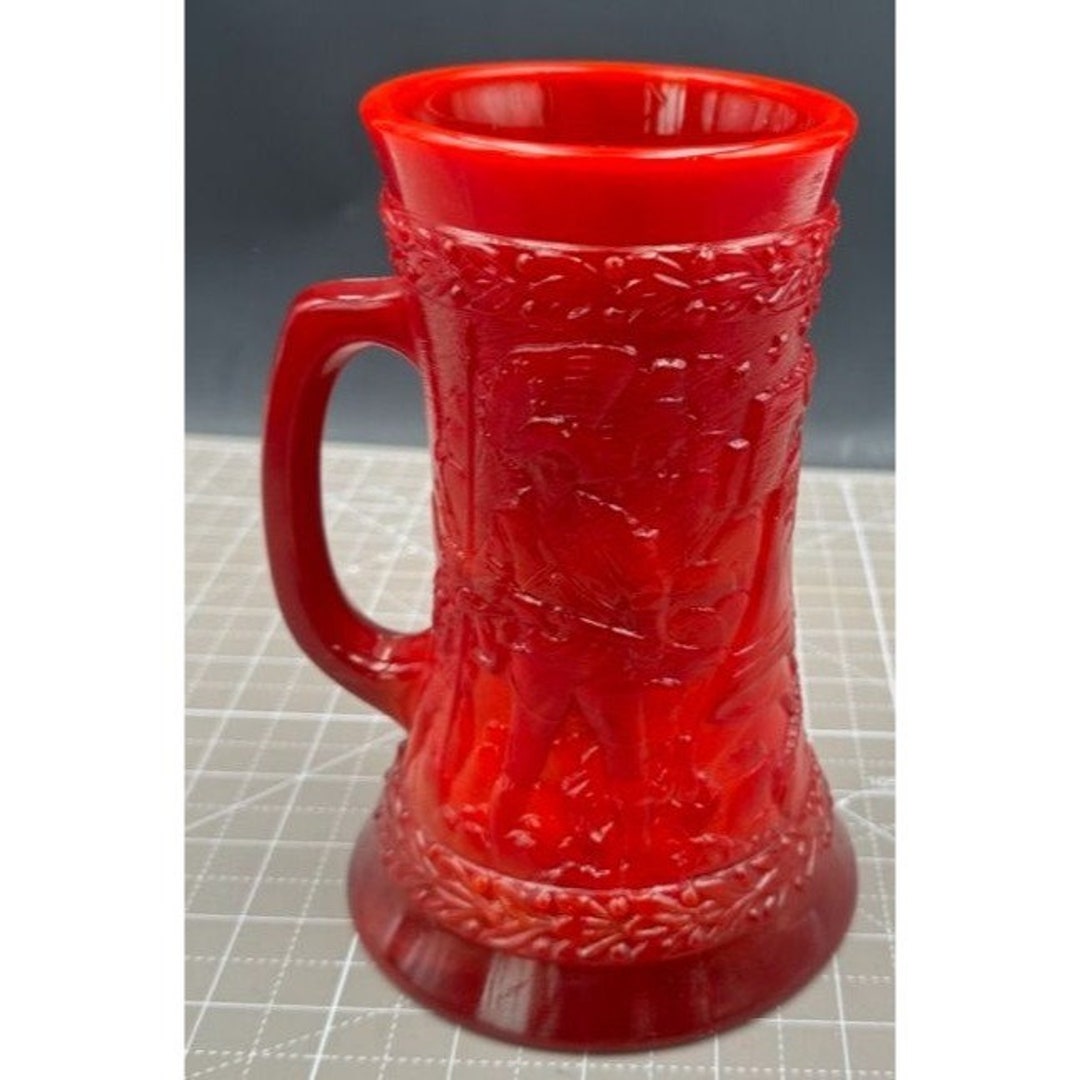 Fenton Red Carnival Glass Bicentennial 1976 Liberty Bell Mug Iridescent ...