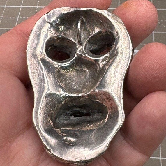 Solid Sterling Silver Immortal Spooky Mask Handcrafte… - Gem
