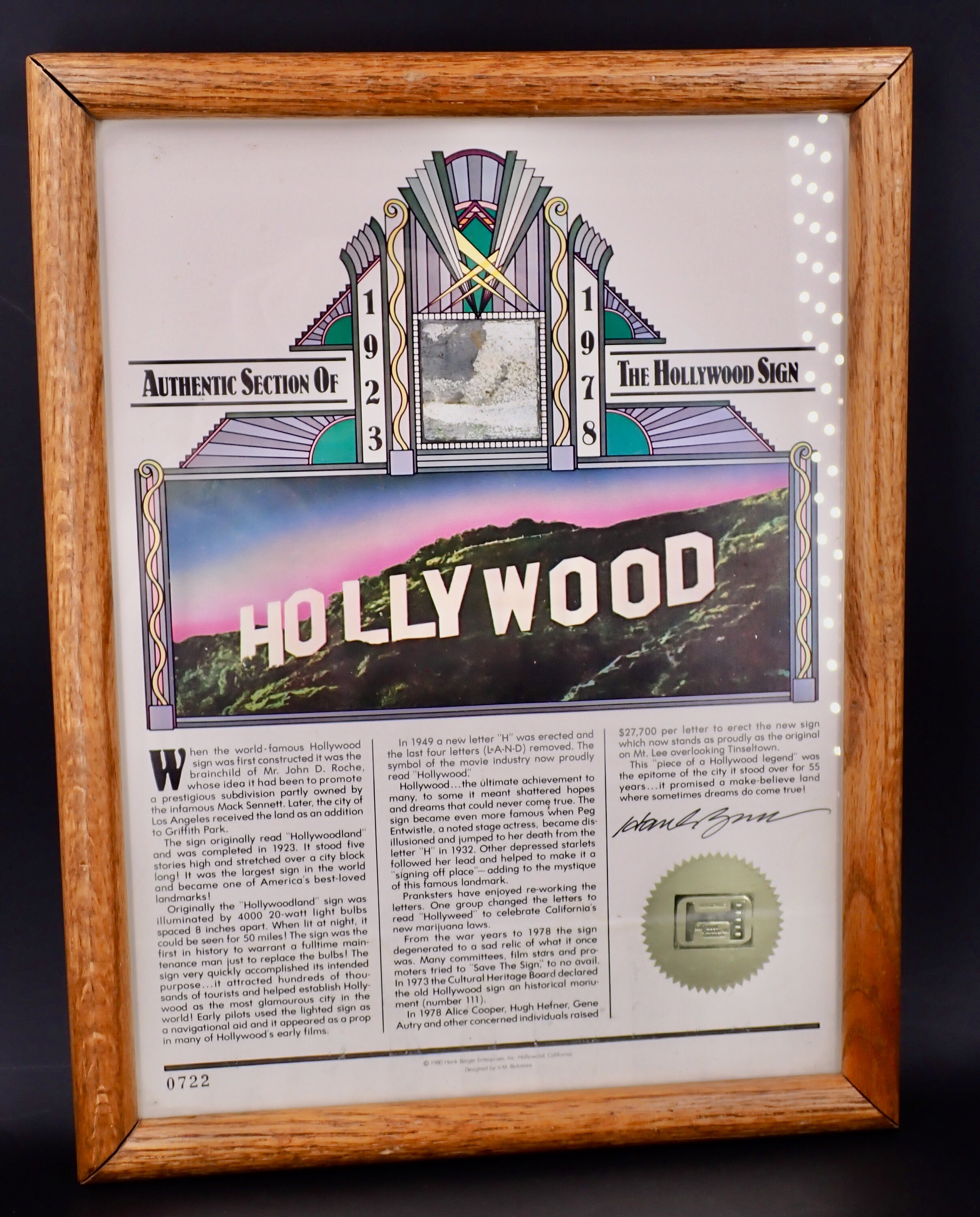 Original Hollywood Sign Letters