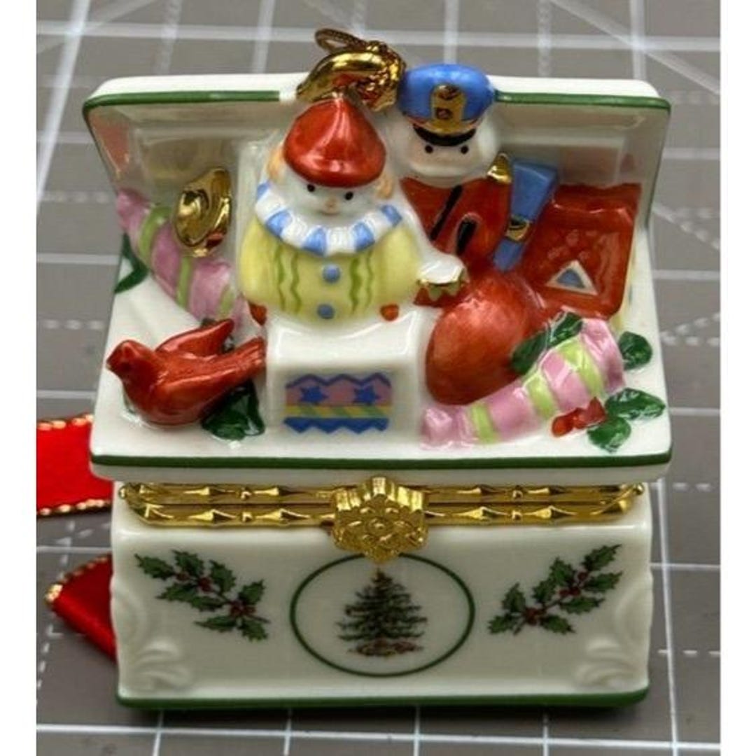 Spode China Toy Chest Trinket Box Hinged Lid Hanging Ornament - Etsy