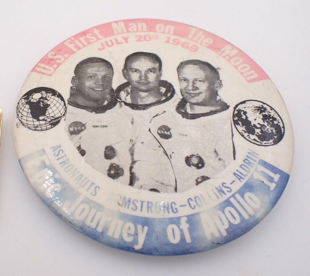 Apollo 1969 First Moon Landing Pin Back Button - Etsy