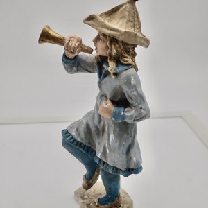 Possibly Paper Mache Girl Figure Blowing Trumpet Looks Really Old - Etsy