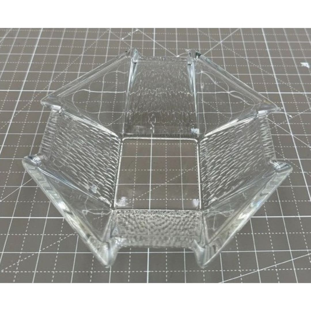 Mid-century Modern Octagon Geometric Glass Bowl Rain Drip Texture - Etsy