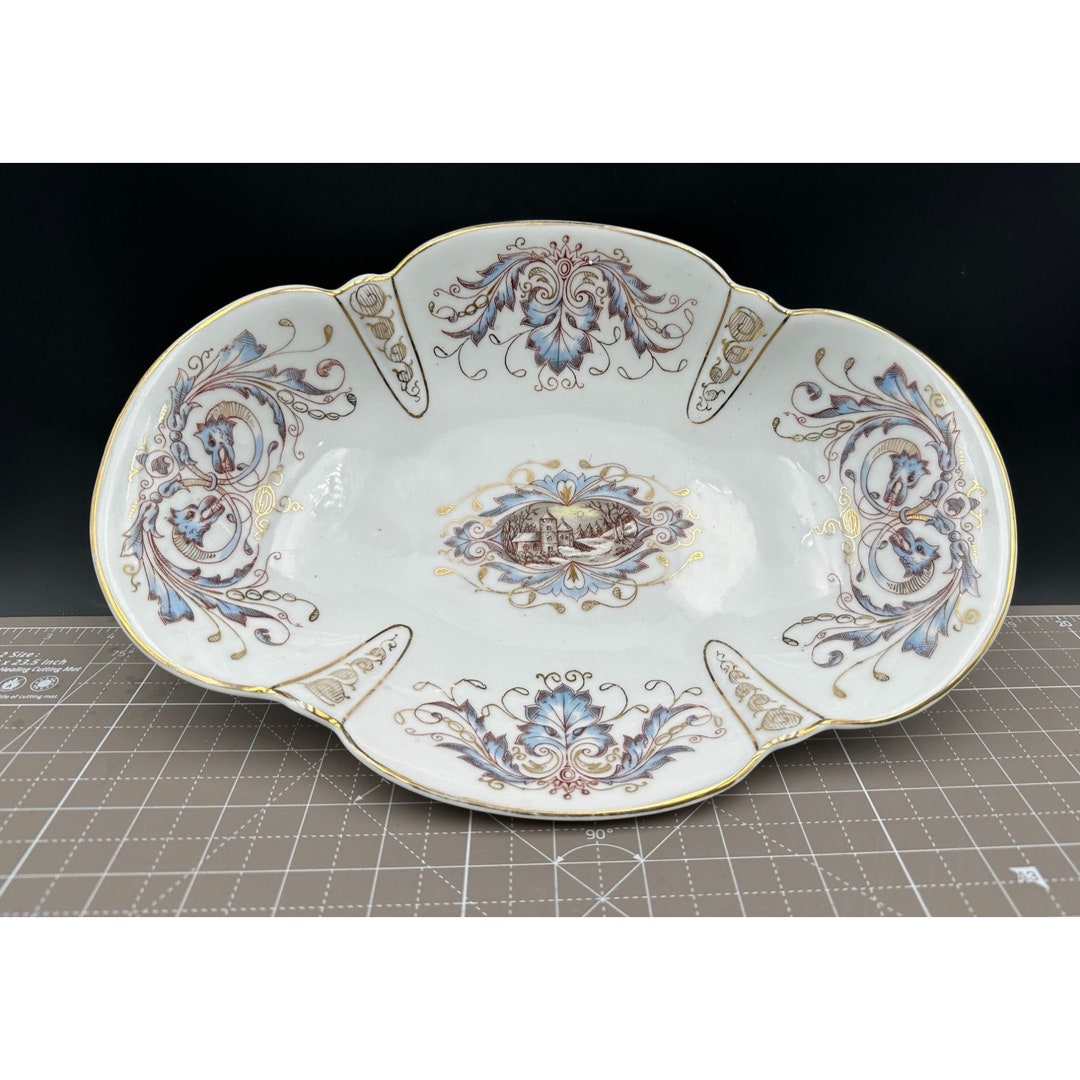 Royal Cauldon Gainsborough Antique Porcelain Serving Bowl Dragons Motif ...