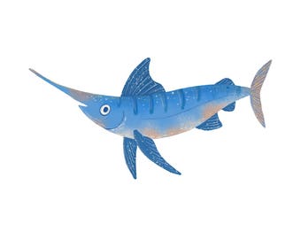 Swordfish print | Etsy