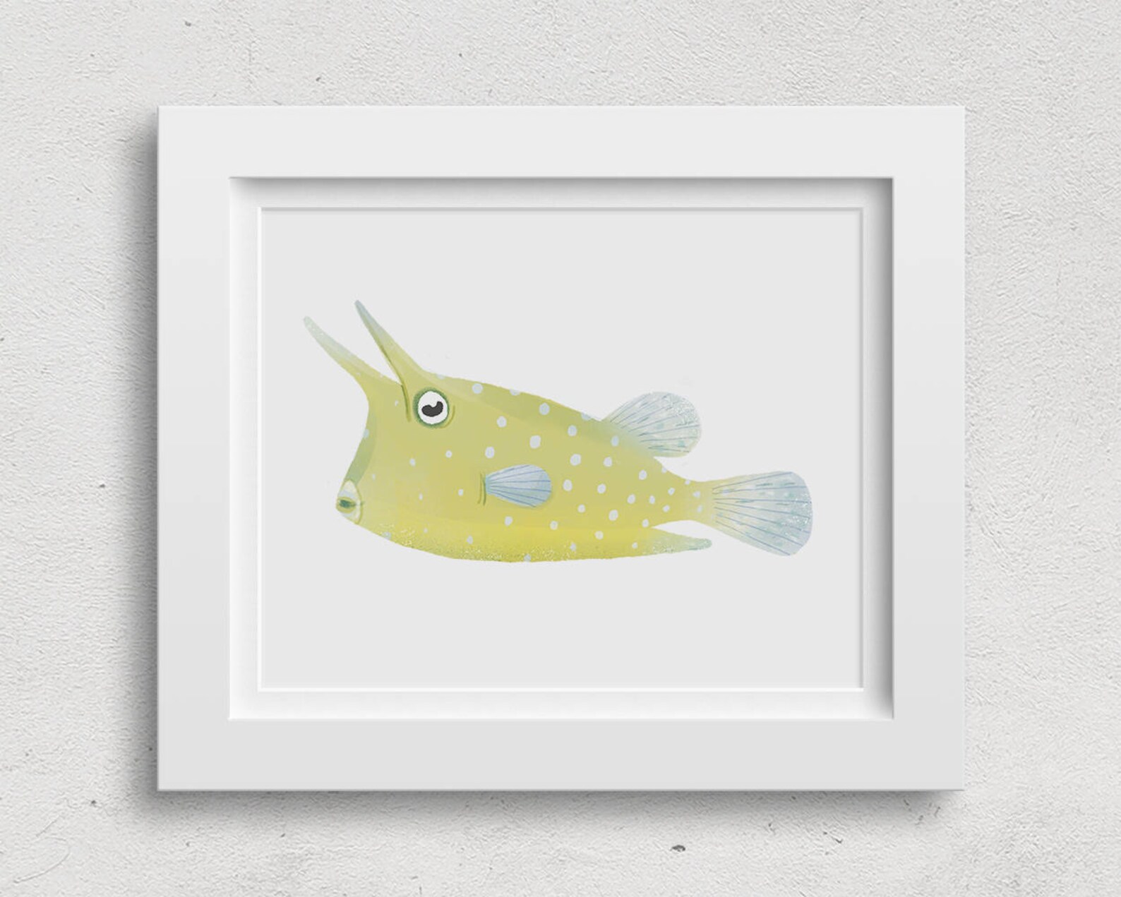 Art Print Illustration Yellow Longhorn Cowfish - Etsy