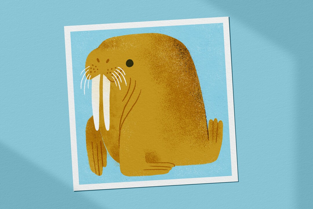 Walrus - Block Animal Series - Illustrated Art Print - Wall Art - Taryn Johnson • Tarynosaurus ...