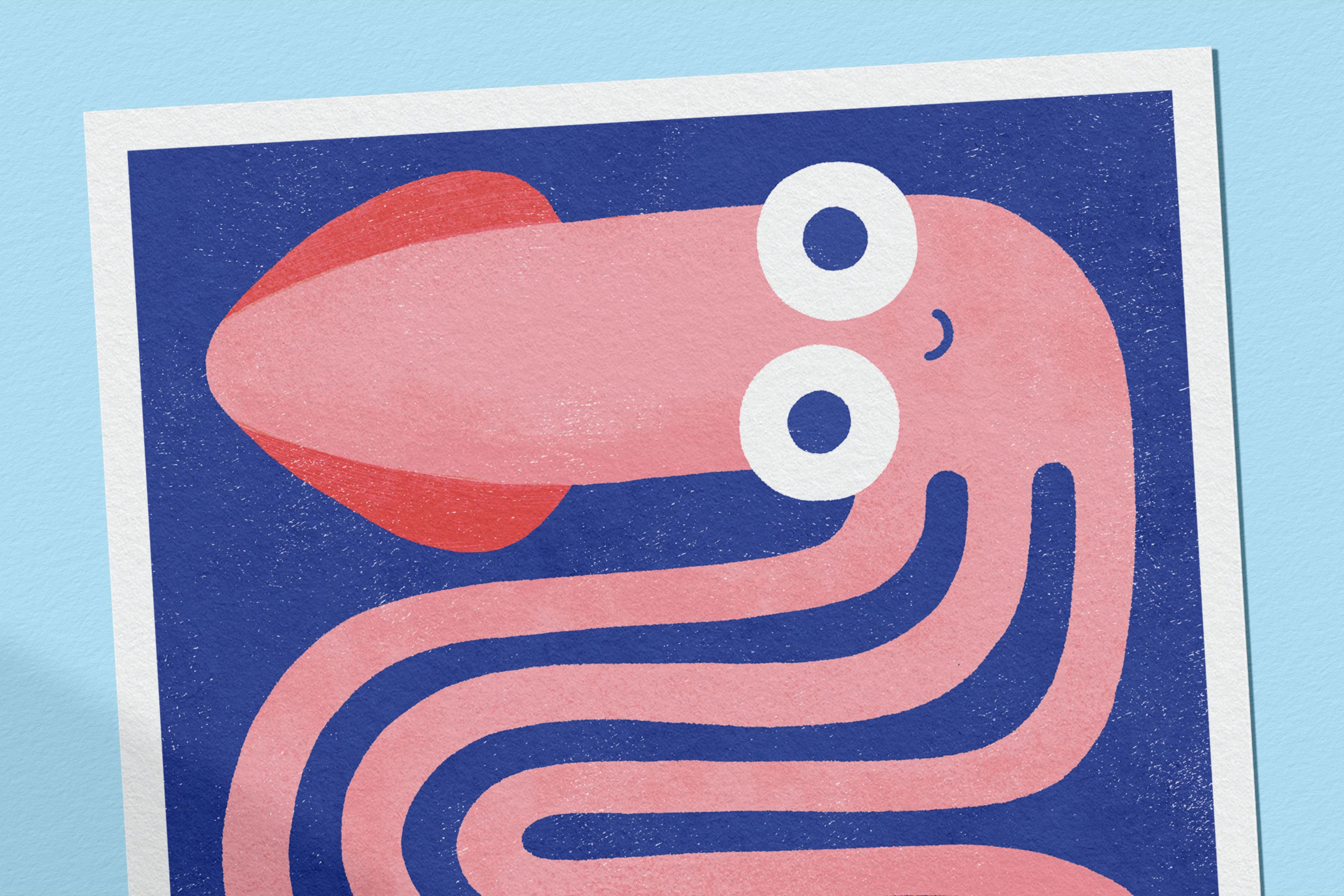 Squid Block Animal Series Illustrated Art Print Wall Art - Etsy