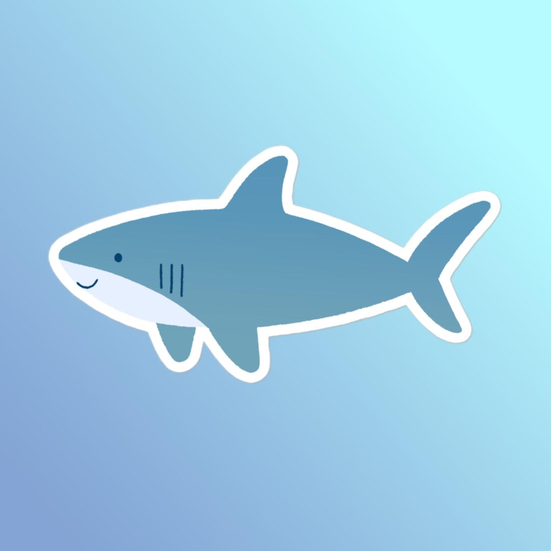 Sticker • Cute Blue Shark • Stickers for Hydroflask • Water Bottle ...