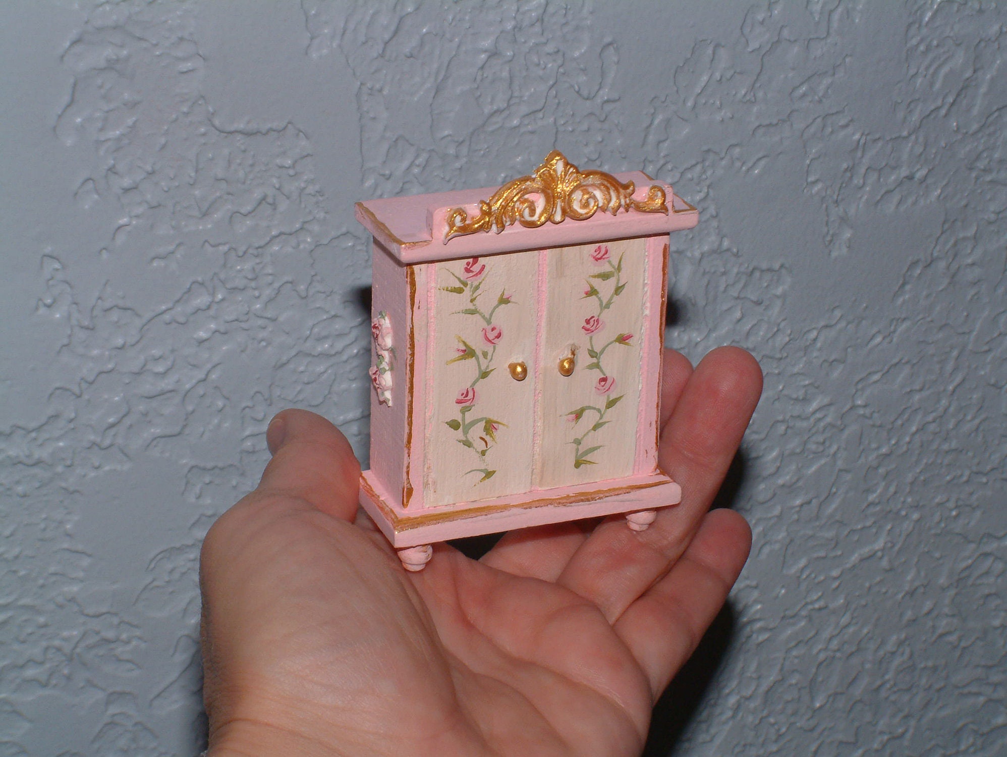 Miniature Cabinet Dollhouse Furniture Hand-painted With - Etsy