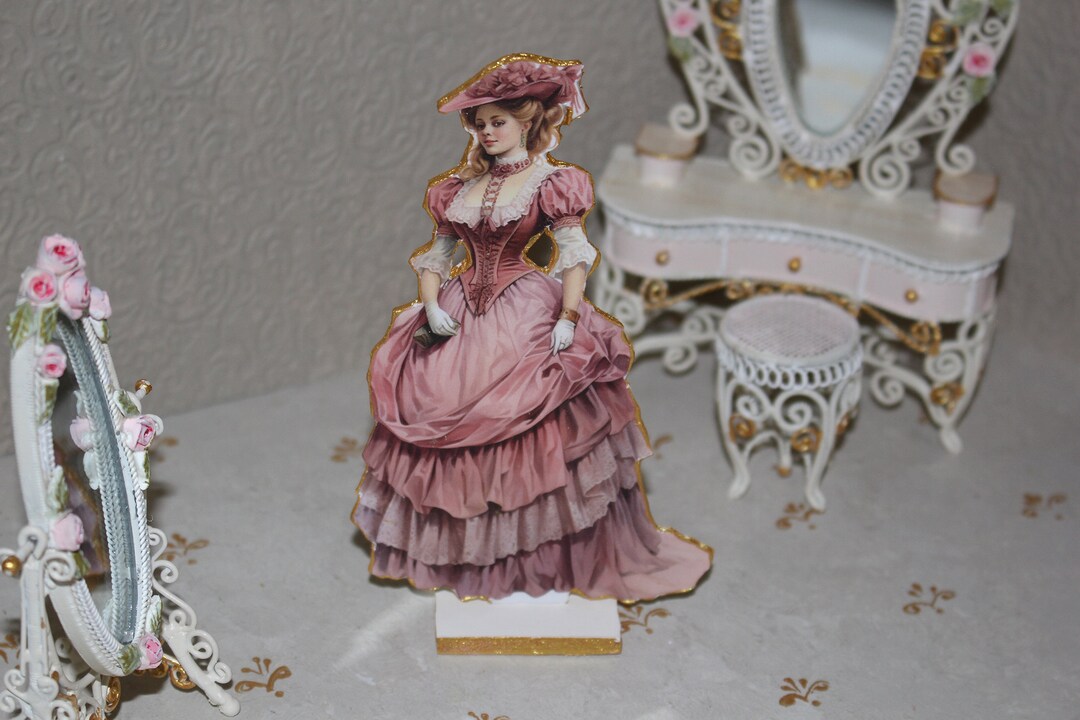 Miniature Doll | Victorian Lady Doll | Handmade Paper Doll | Dollhouse ...