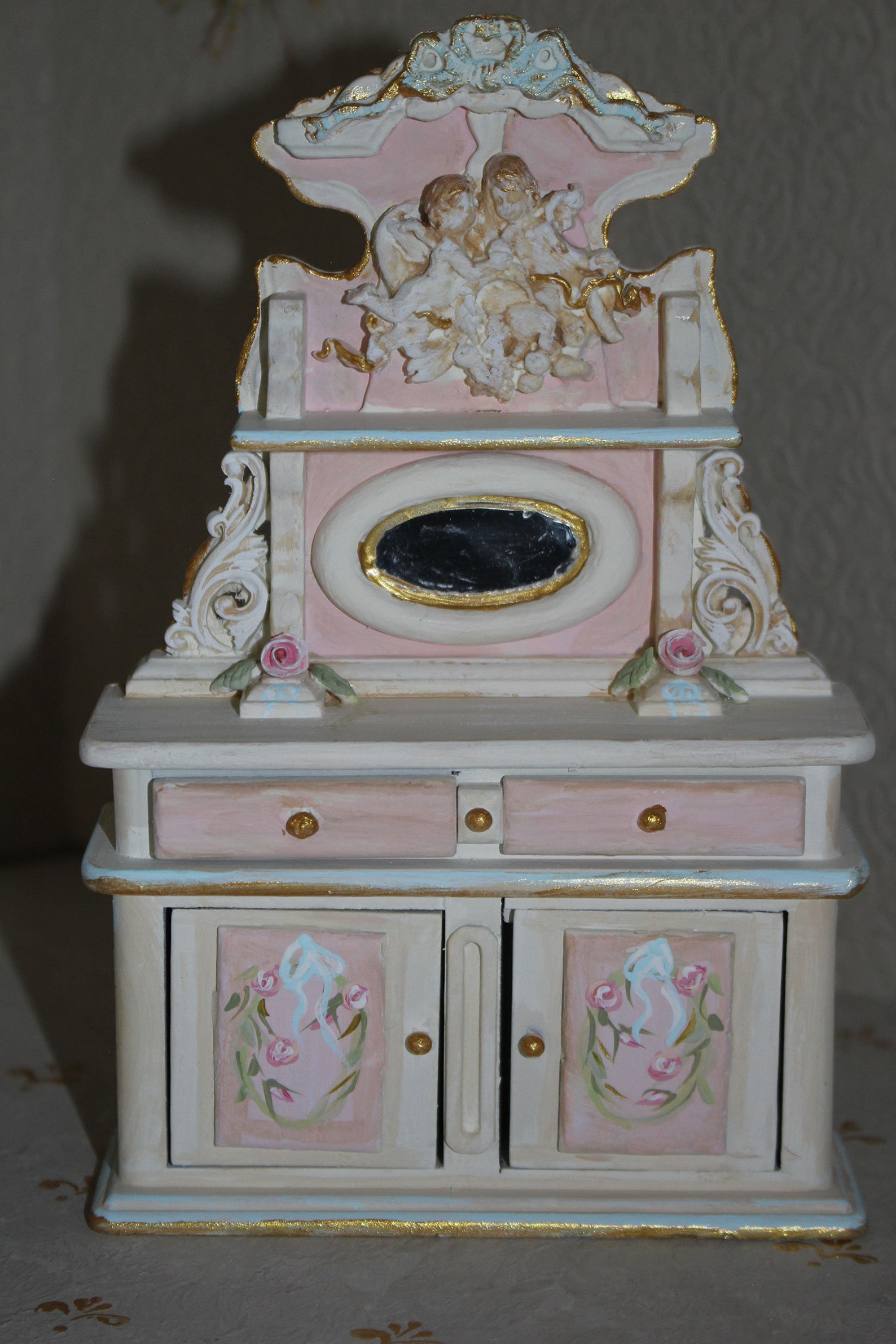 Miniature Cupboard Cabinet Dollhouse Furniture Hand-painted - Etsy