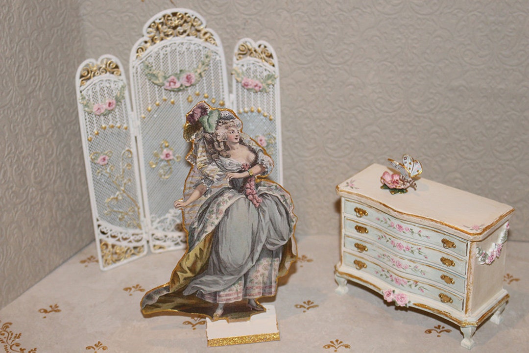 Miniature Marie Antoinette, Doll, Display, Rokoko Lady, French Lady ...