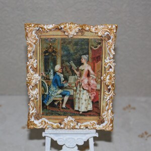 Miniature Wall Plaque Rococo Courting Couple Musicians, 1700's Painting ...