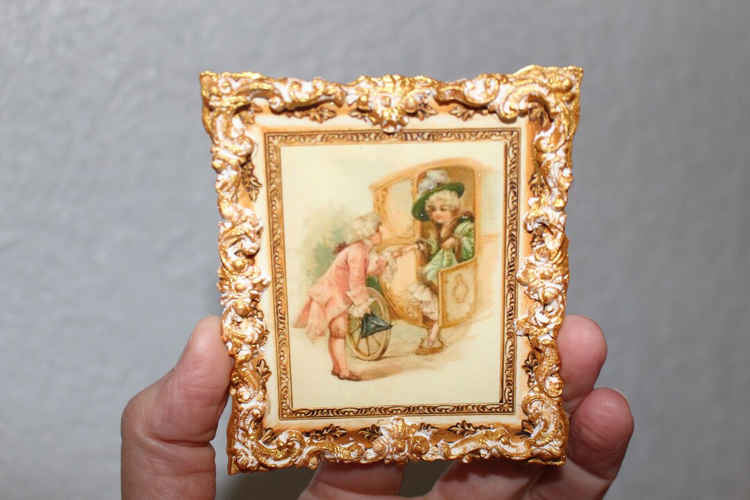 Dollhouse Furniture, Wall Plaque Girls, Miniature Picture, Painting ...
