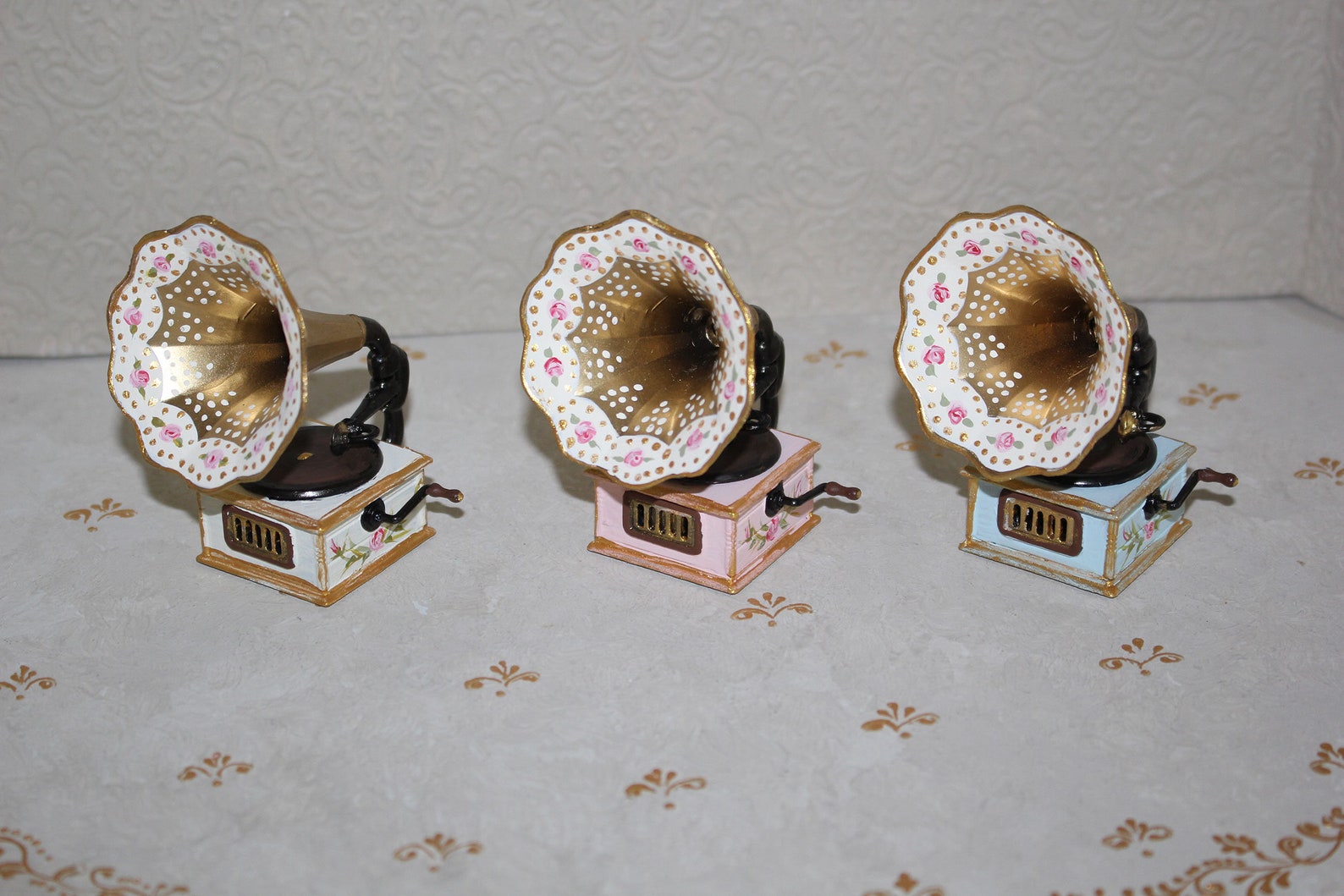 Miniature Gramophone Hand-painted Dollhouse Furniture | Etsy