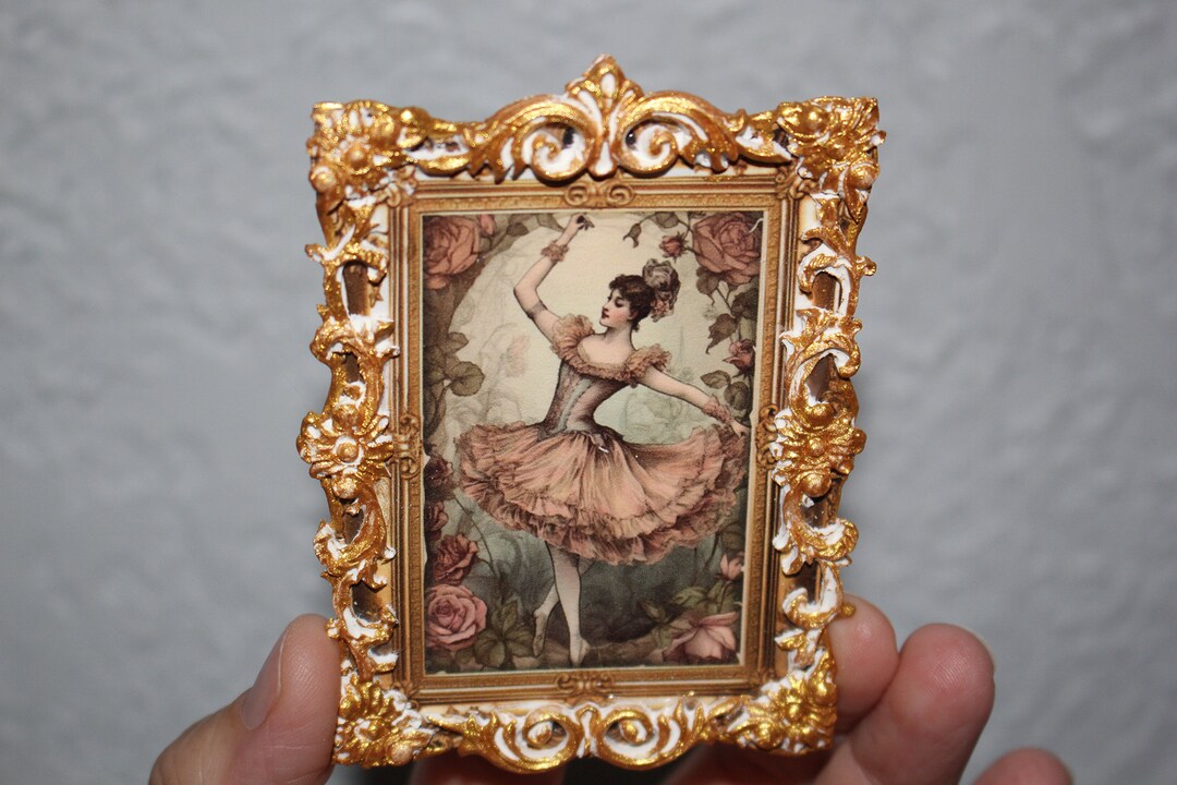 Miniature Ballerina Picture, Ballett Wall Art , Dancer, Dollhouse ...