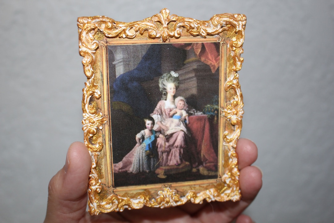 Dollhouse Furniture Miniature Marie Antoinette Wall Plaque, Painting ...