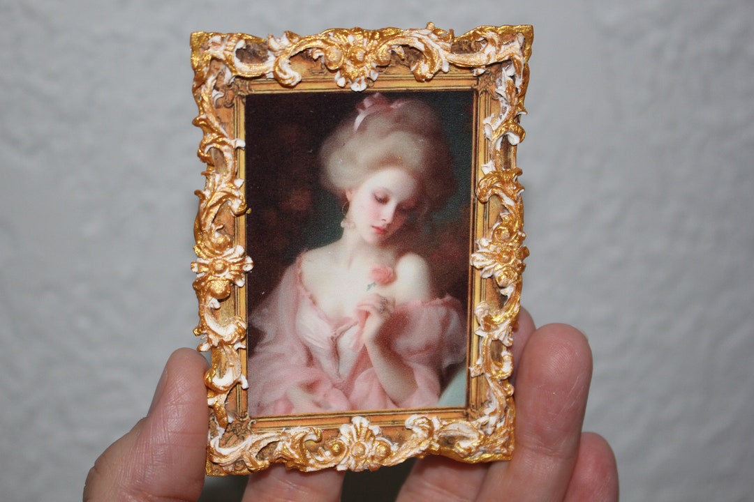 Miniature Wall Plaque Beautiful Lady, French Rococo 1700's Fashion ...