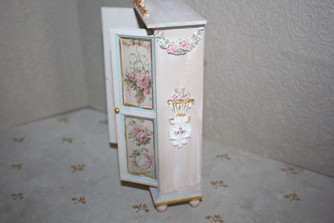 Miniature Cabinet Dollhouse Furniture Closet Hand-painted & - Etsy