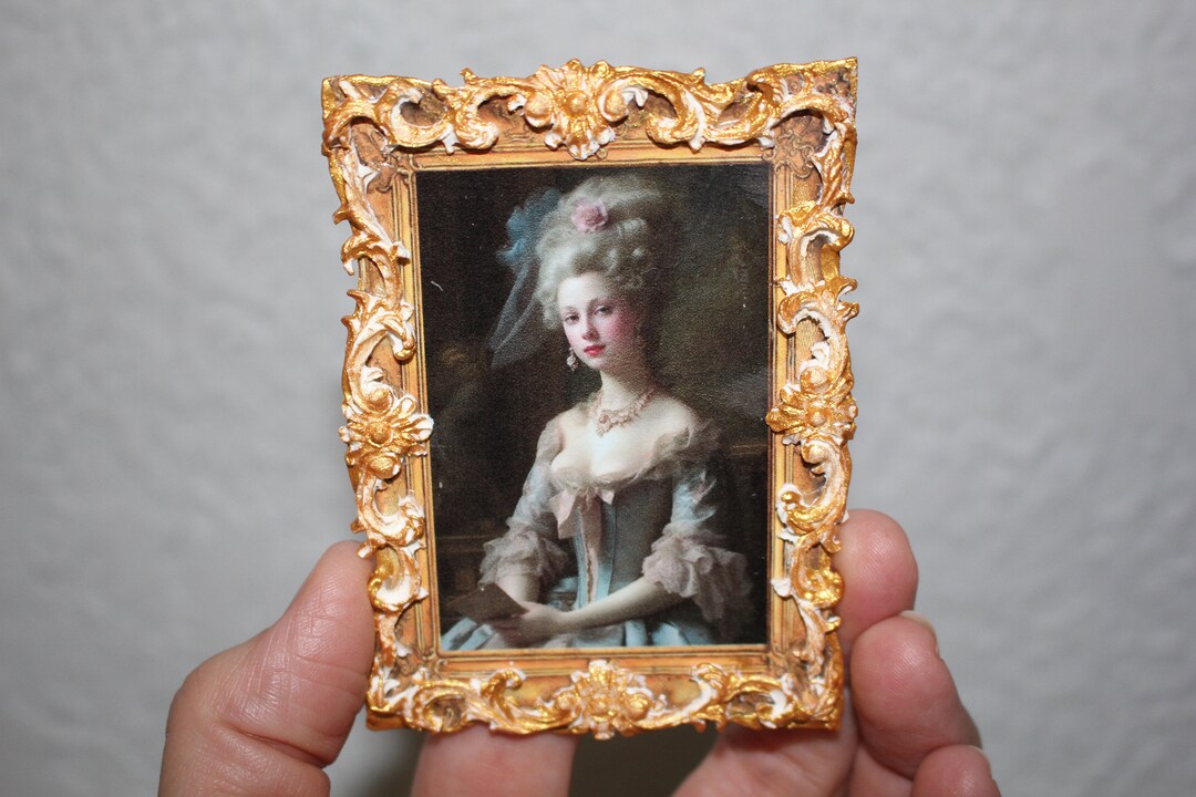 Miniature Wall Plaque Beautiful Lady, French Rococo 1700's Fashion ...