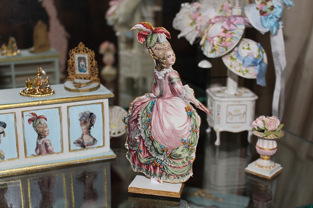 Marie Antoinette Miniature Paper Doll, French Rococo Lady Doll ...
