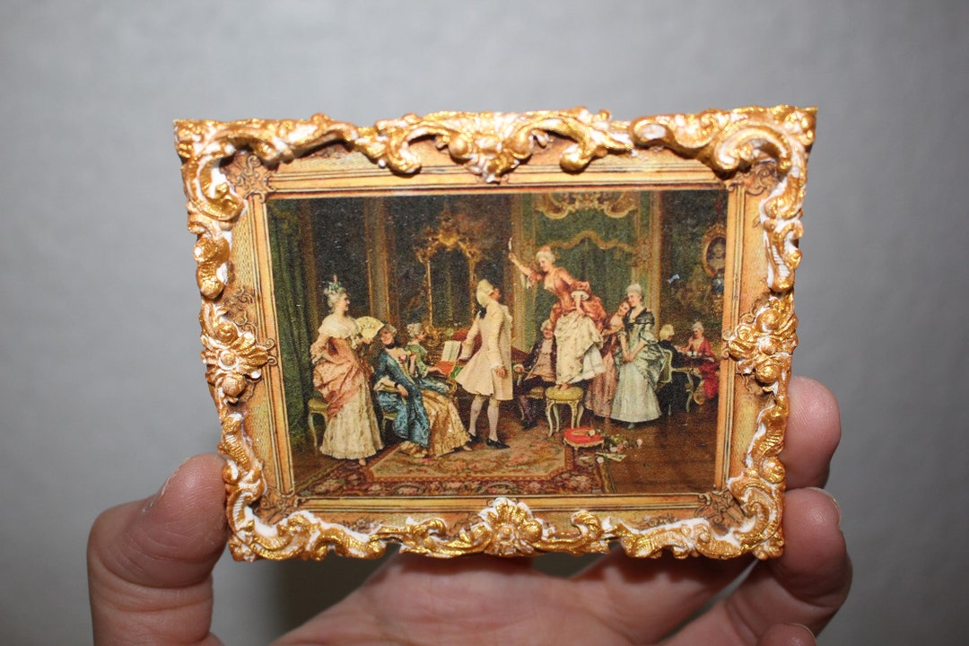 Miniature Wall Plaque Rococo Scene 1700's Painting - Etsy