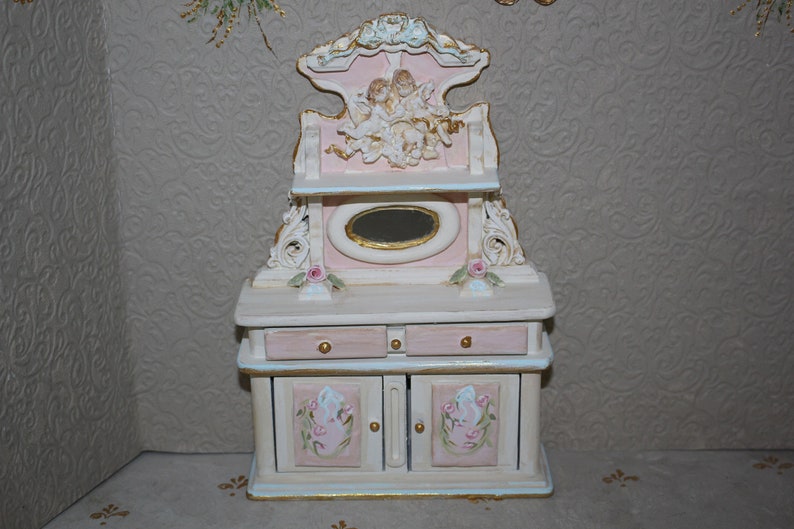 Miniature Cupboard Cabinet Dollhouse Furniture Hand-painted - Etsy
