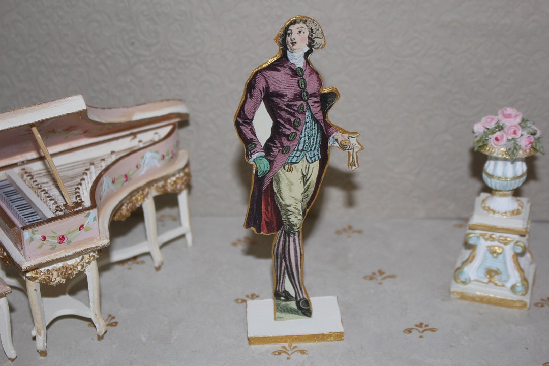 Miniature Doll, French Rococo Gentleman Doll, Handmade Paper Doll, Mini ...