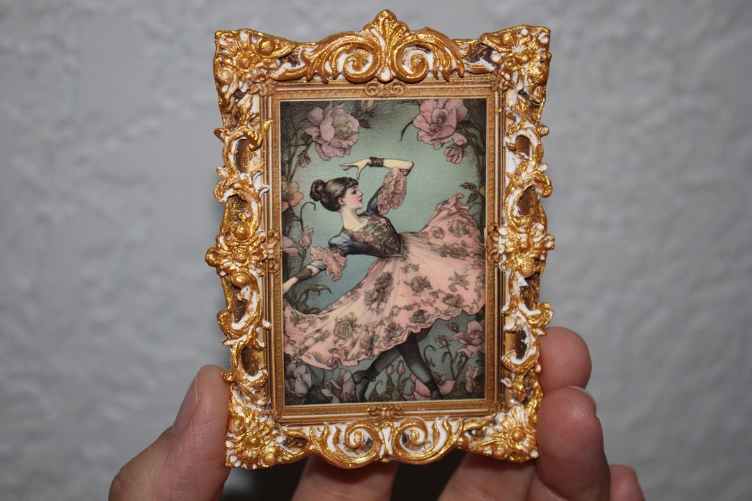 Miniature Ballerina Picture, Ballett Wall Art , Dancer, Dollhouse ...