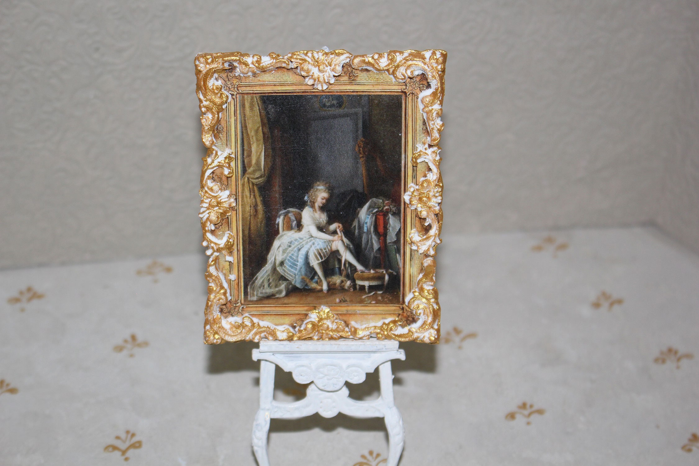 Miniature Wall Plaque Rococo Lady Getting Dressed 1700's - Etsy