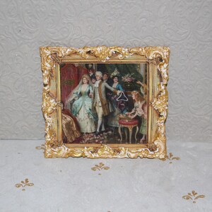 Miniature Wall Plaque Rococo Wedding, 1700's Bride Groom Painting ...