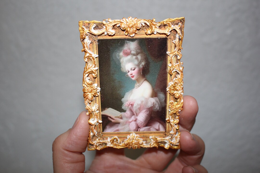 Miniature Wall Plaque Beautiful Lady, French Rococo 1700's Fashion ...
