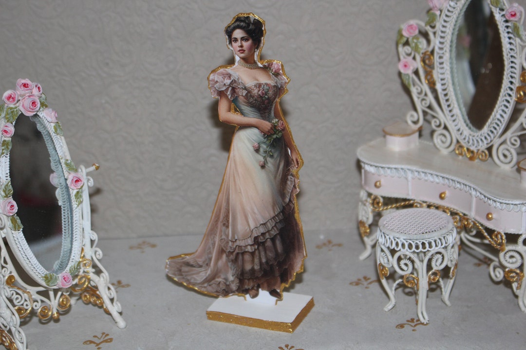 Miniature Doll | Victorian Lady Doll | Handmade Paper Doll | Dollhouse ...