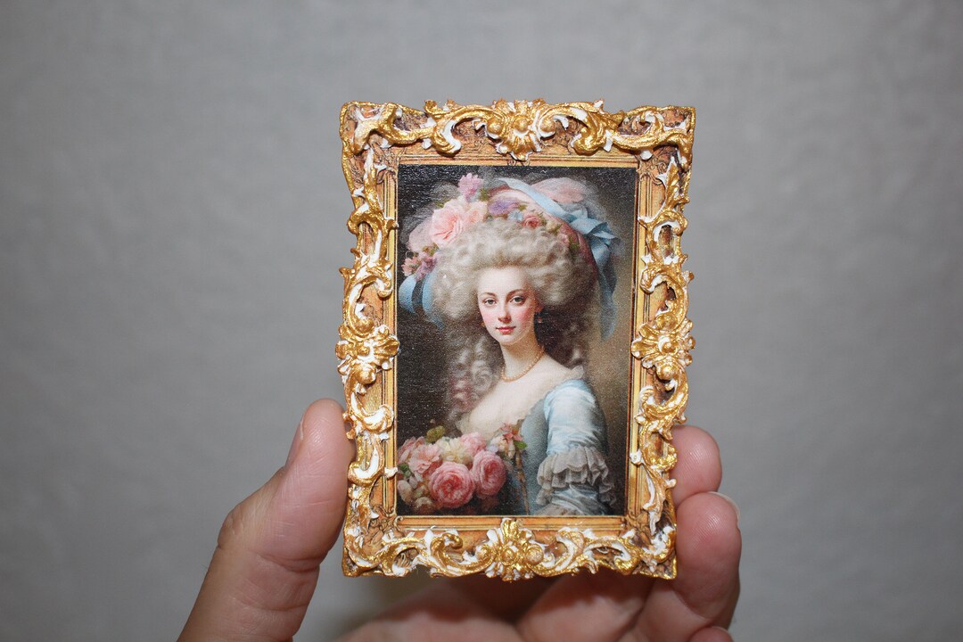 Miniature Wall Plaque Beautiful Lady, French Rococo 1700's Fashion ...