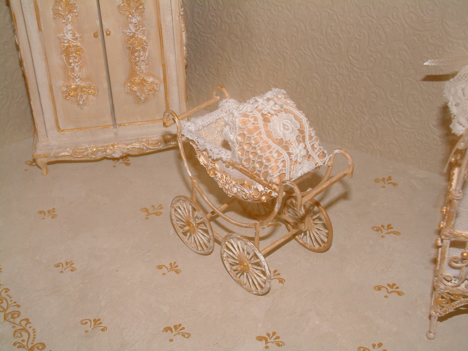 Dollhouse Furniture Miniature Stroller Miniature Carriage - Etsy