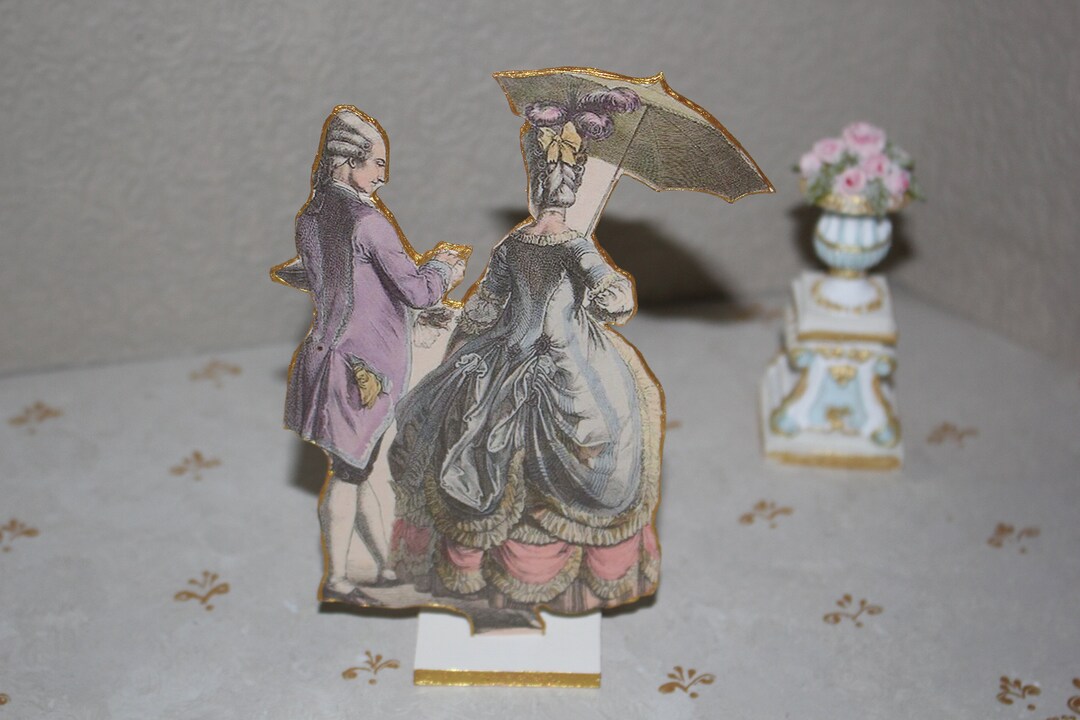 Marie Antoinette Miniature Doll, French Rococo Couple Doll, Handmade ...
