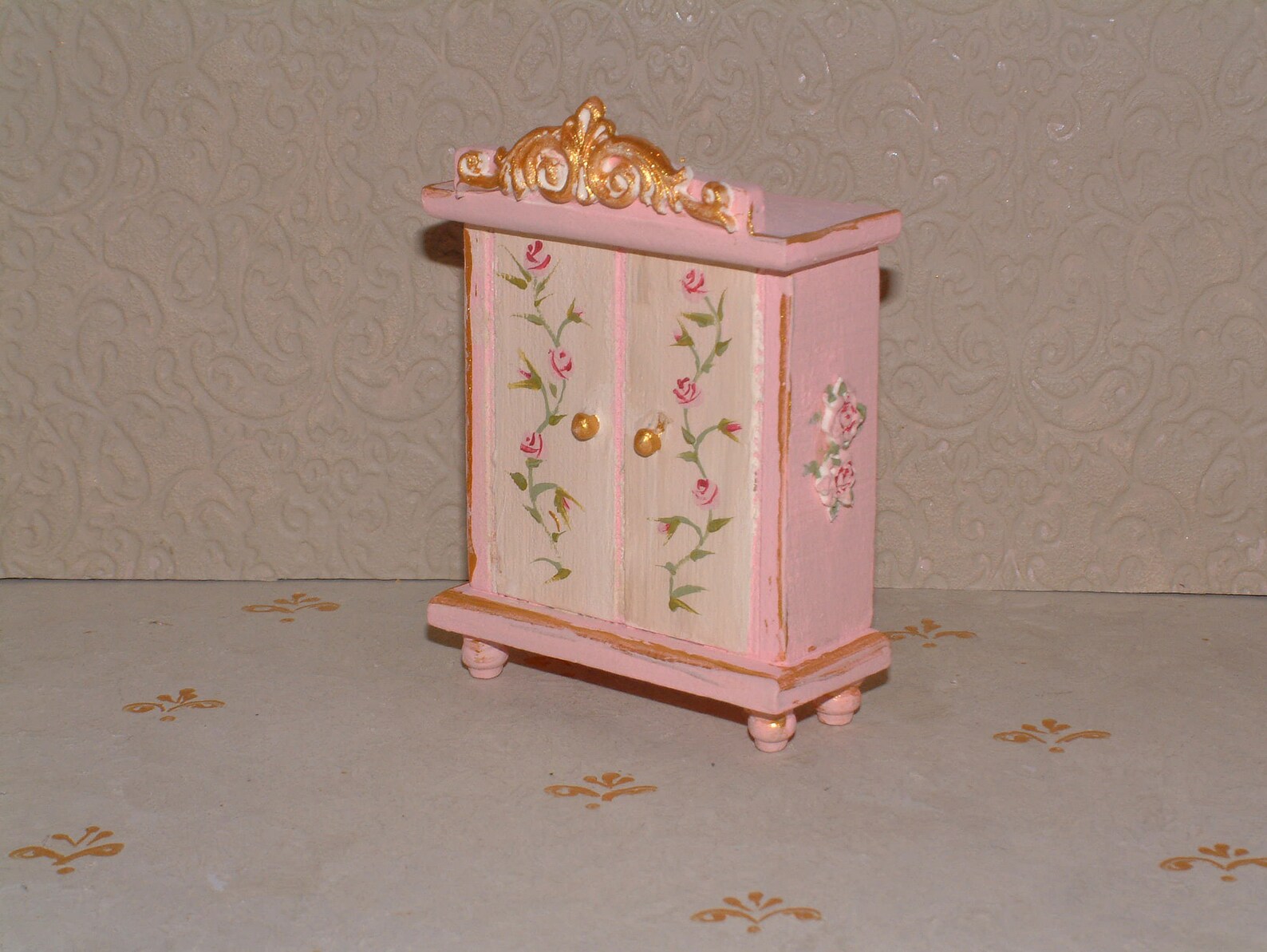 Miniature Cabinet Dollhouse Furniture Hand-painted With - Etsy