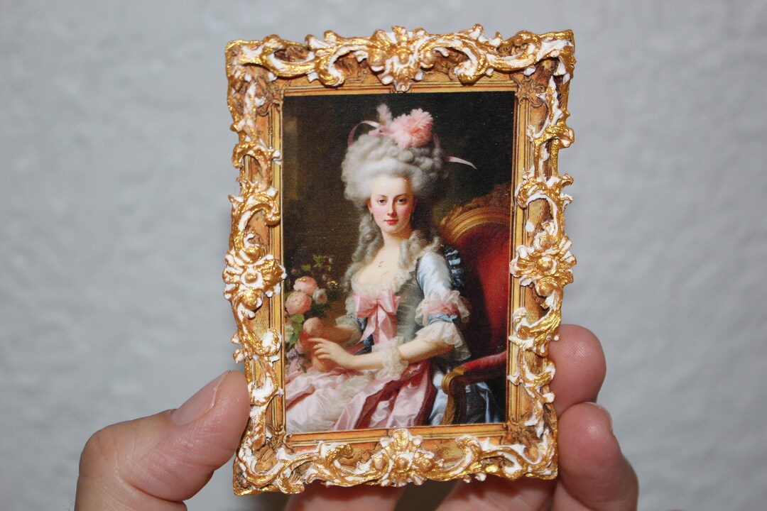 Miniature Wall Plaque Beautiful Lady, French Rococo 1700's Fashion ...
