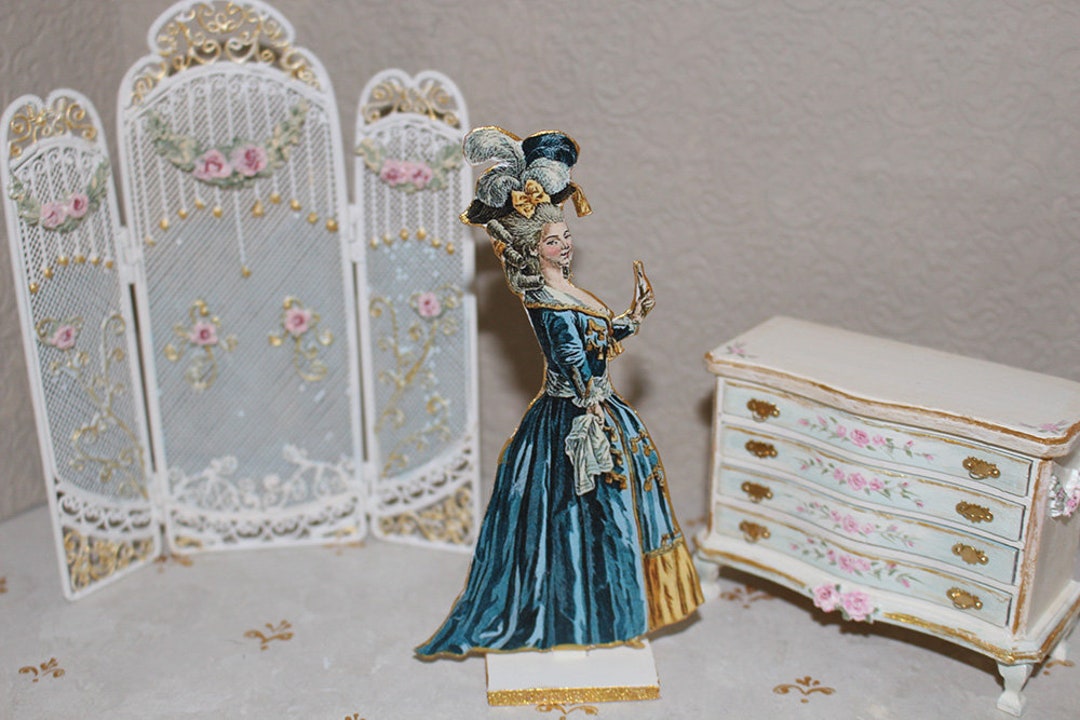 Marie Antoinette Miniature Doll, French Rococo Lady Doll, Handmade ...